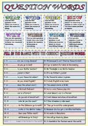Chart Question Words Practice Worksheet Free Esl
